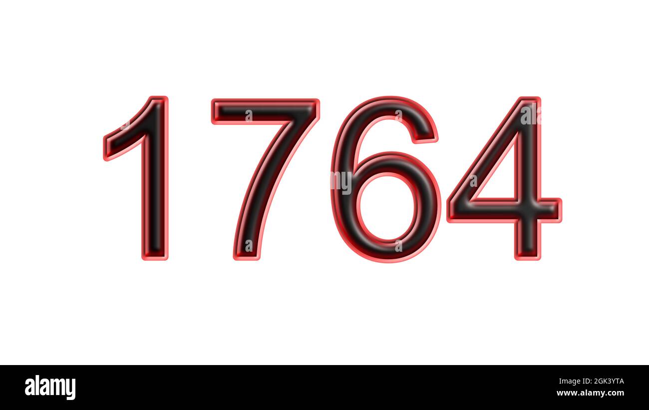 red 1764 number 3d effect white background Stock Photo - Alamy