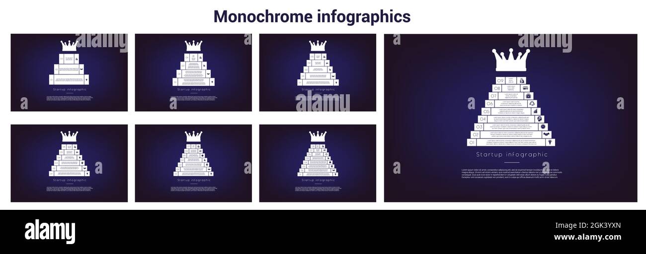 Monochrome infographics. Ladder to success. Startup infographic Stock ...