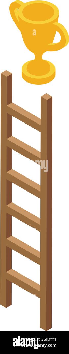 Champion ladder icon isometric vector. Work education. Future ...