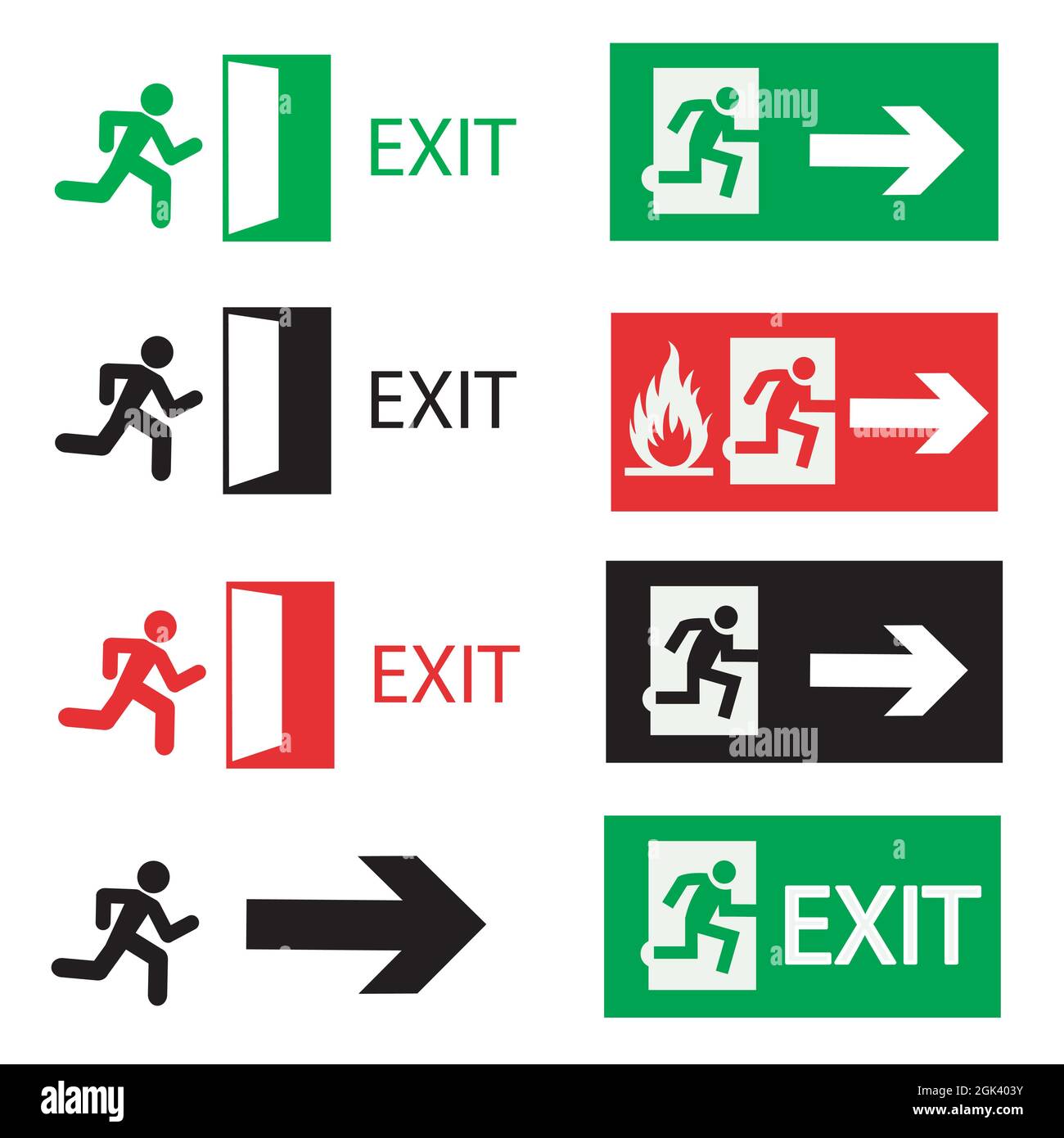 Illuminated emergency exit sign Stock Vector Images - Alamy