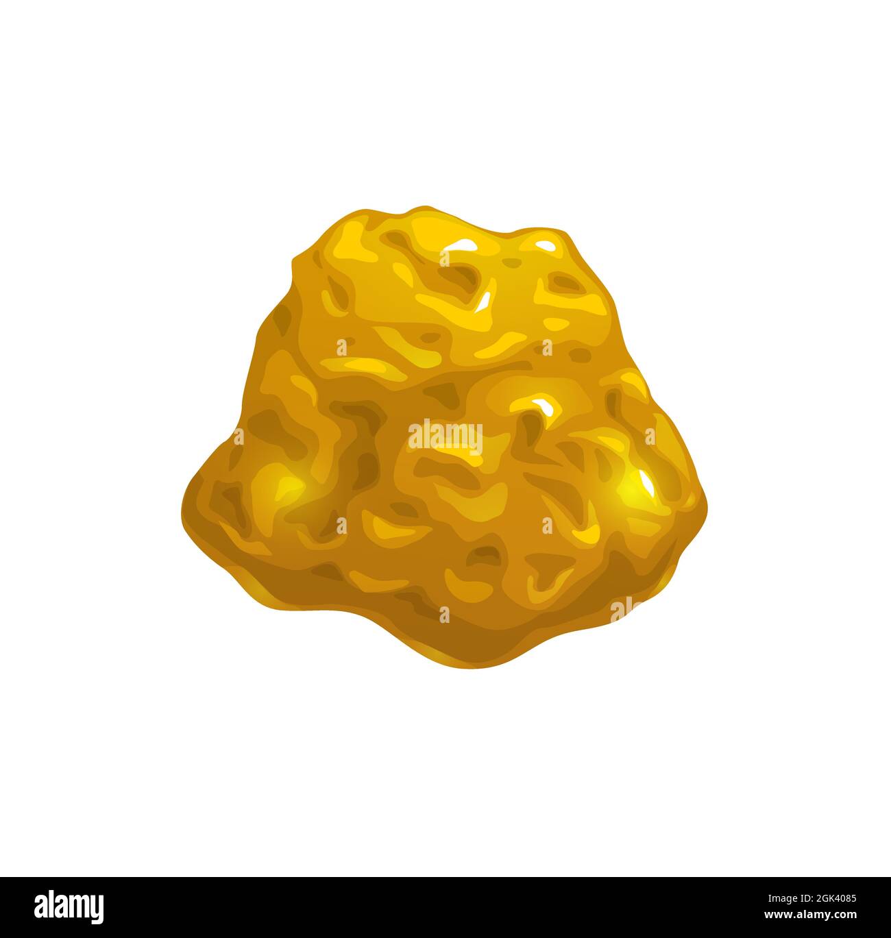 Cartoon Golden Nugget Ore Mining Or Game Interface Element Vector