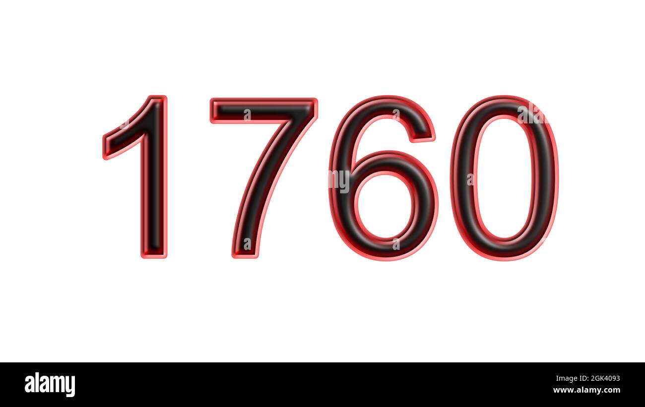 red 1760 number 3d effect white background Stock Photo - Alamy