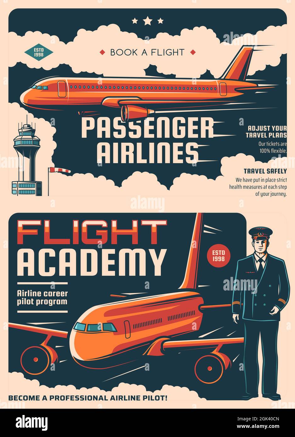 Vintage aviation posters Stock Vector Images - Alamy