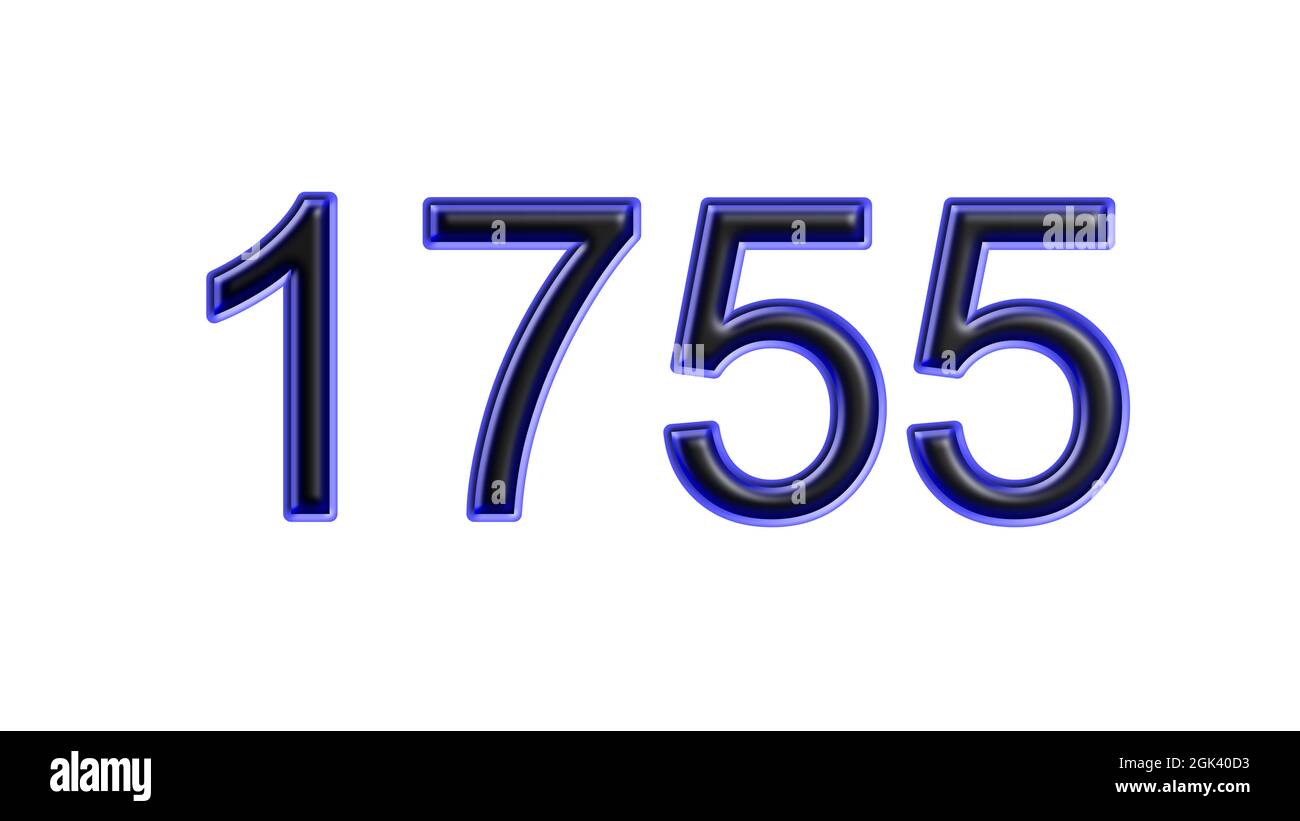 blue 1755 number 3d effect white background Stock Photo - Alamy