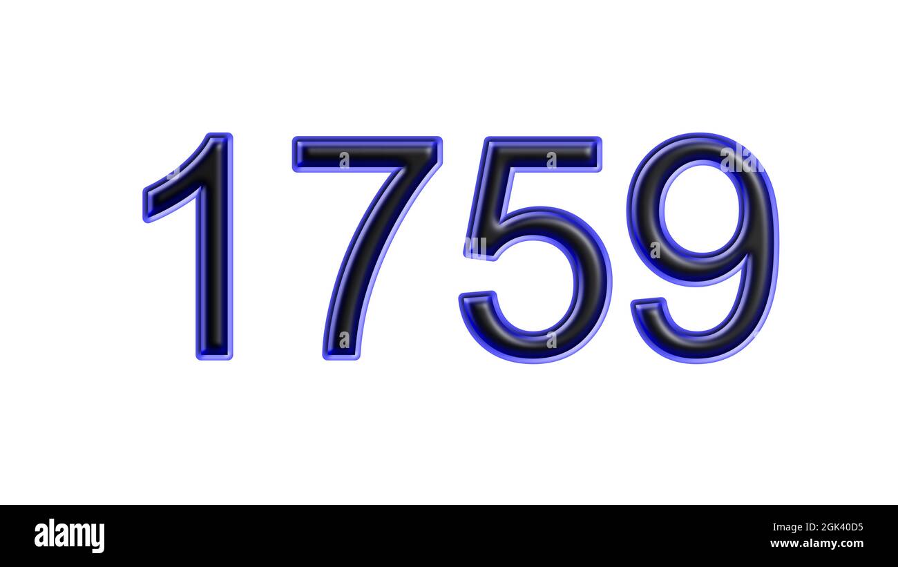 blue 1759 number 3d effect white background Stock Photo - Alamy