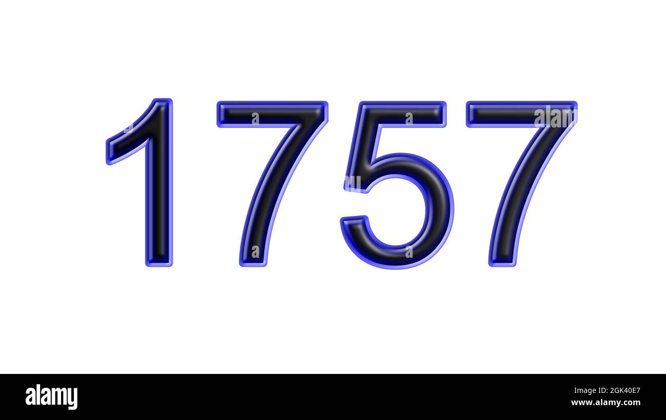 blue 1757 number 3d effect white background Stock Photo - Alamy