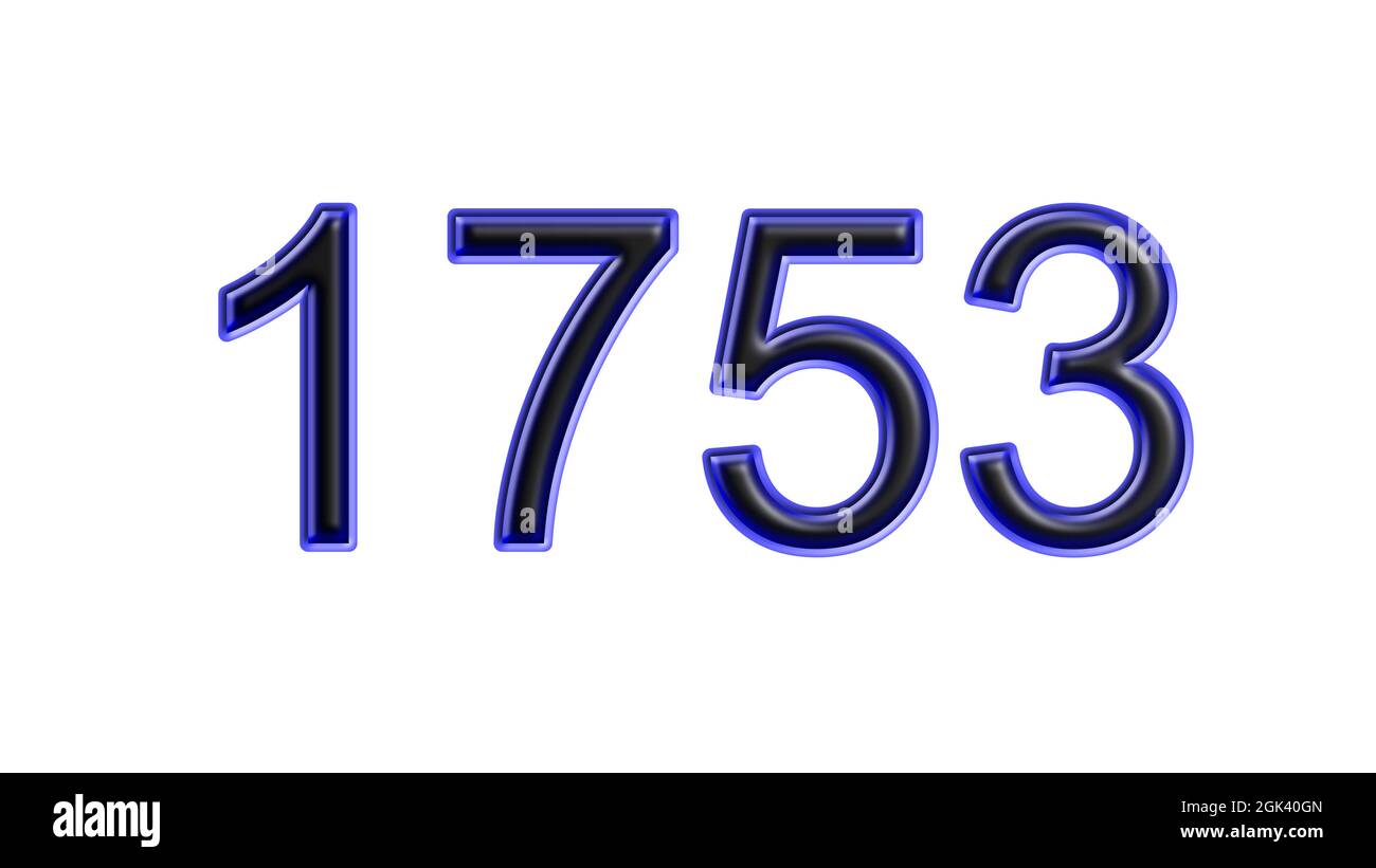blue 1753 number 3d effect white background Stock Photo - Alamy