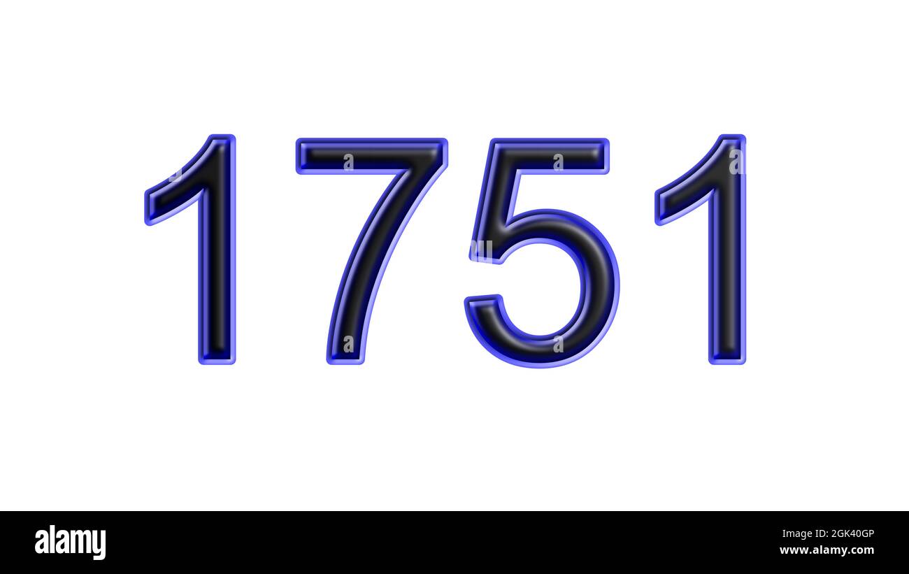 blue 1751 number 3d effect white background Stock Photo - Alamy
