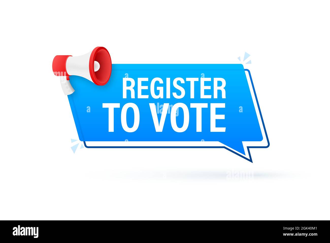 Megaphone with Register to vote. Vector illustration Stock Vector Image ...