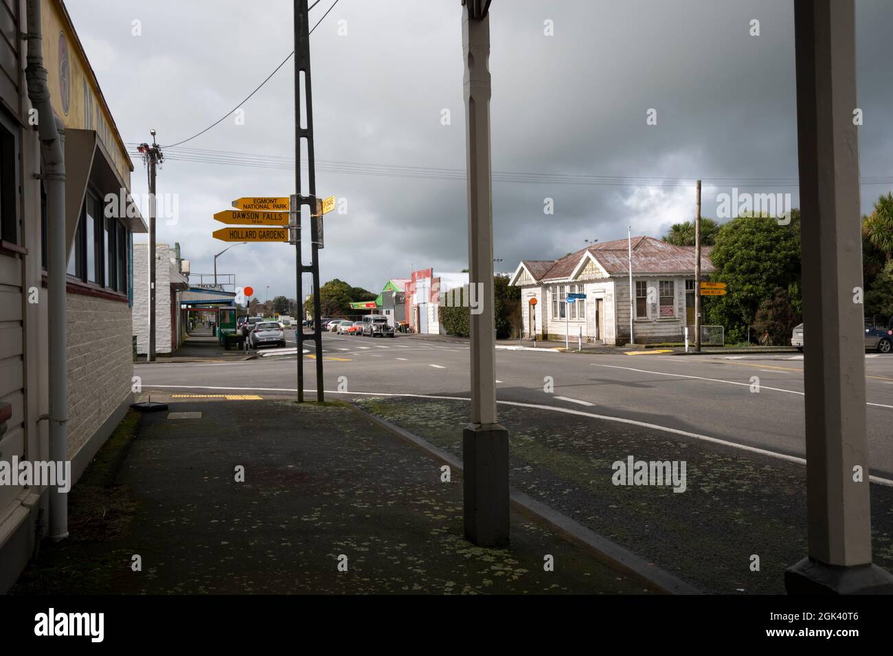 Centre of small town, Victoria Street, Kaponga, Taranaki, North Island ...
