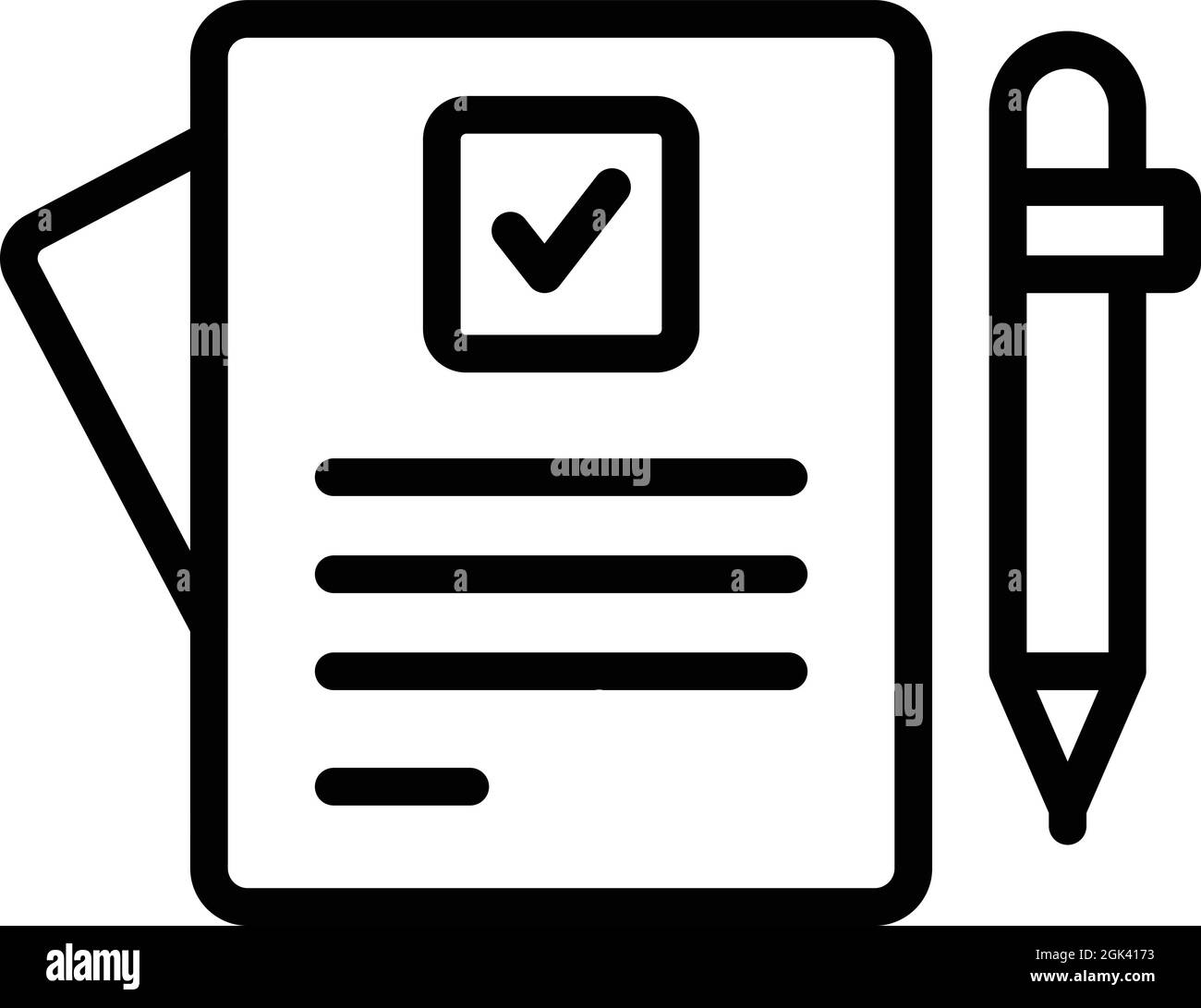 Pen document icon outline vector. Signature agreement. Legal paper ...