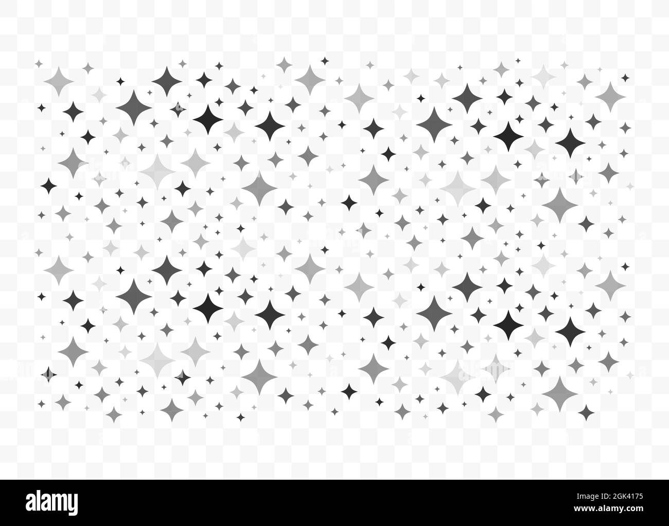 Cloud of stars. Sparkles stars isolated on white background. Starry sky ...