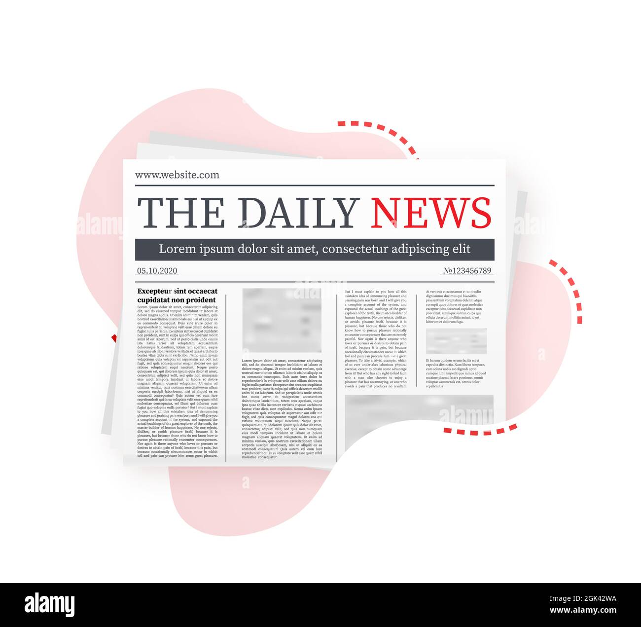 Vector mock up of a blank daily newspaper. Fully editable whole ...