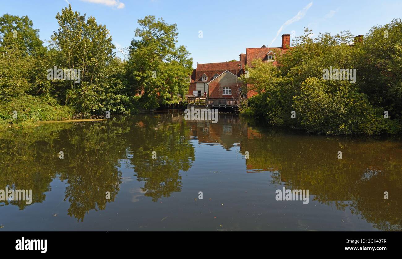 Flatford Mill at Dedham Suffolk with water and trees Stock Photo - Alamy