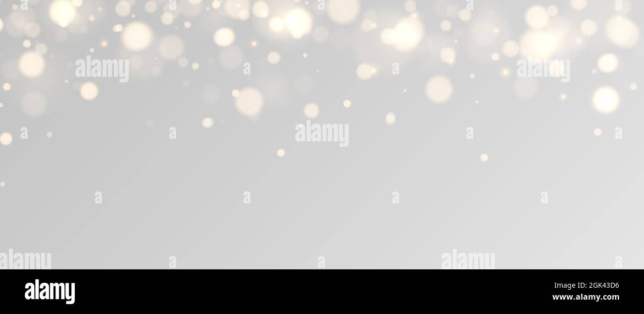 Shining bokeh isolated on transparent background. Golden bokeh lights with glowing particles ...