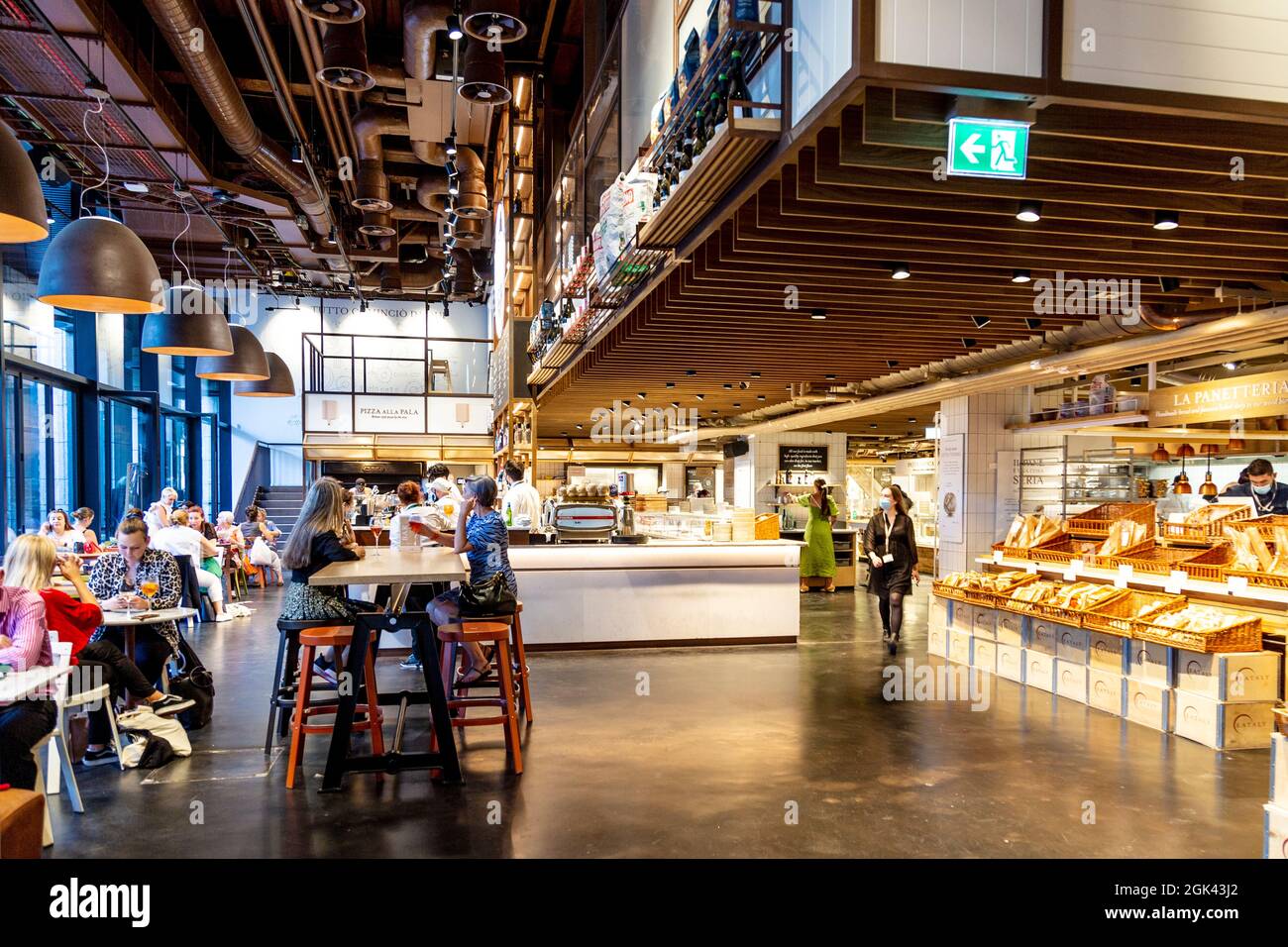 Interior of Eatly Italian food hall, Liverpool Street, London, UK Stock ...