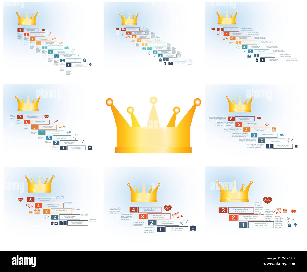 Templates Conceptual medical infographics. Steps with text areas. On ...