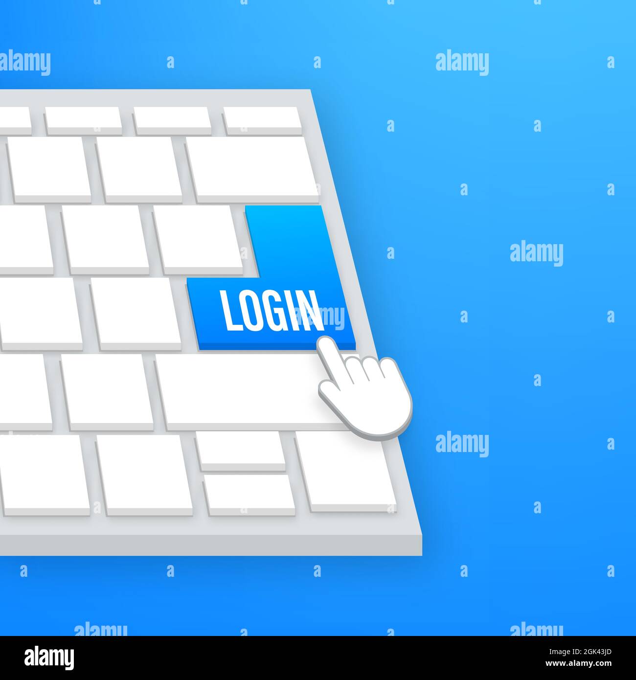 Login button on keaboard. Web banner. Arrow, cursor icon. Arrow vector ...