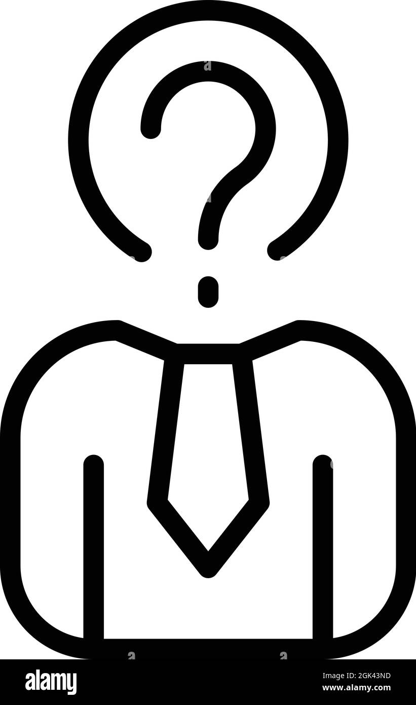 Manager question icon outline vector. Person business. Mark people ...