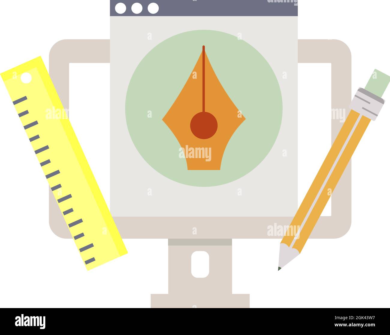 Graphic design pc platform vector flat icon Stock Vector Image & Art ...