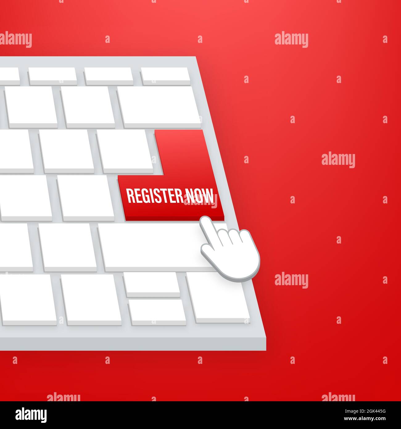 Register now with cursor button on keaboard. Internet icon. Pointer click icon. Vector stock ...