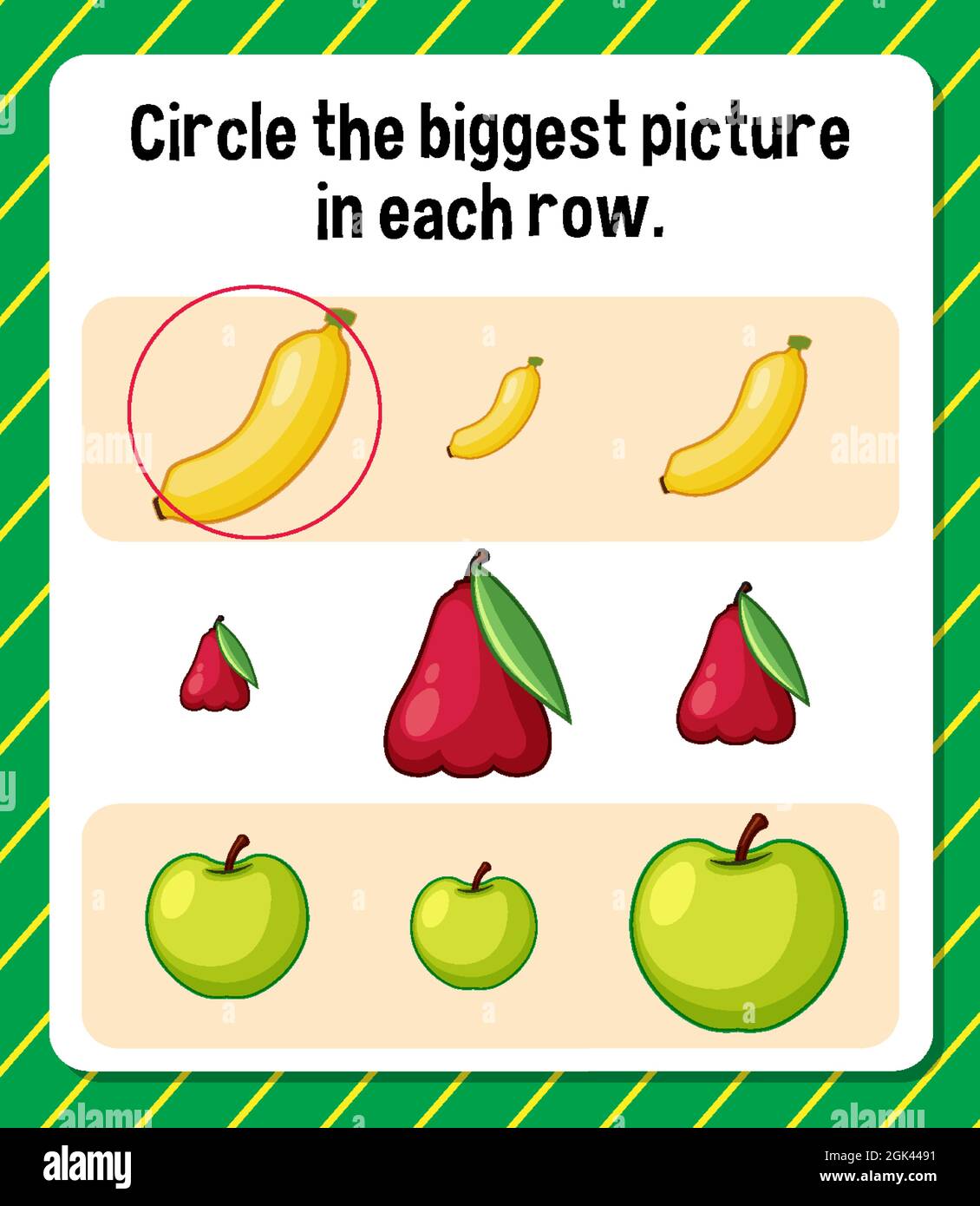 Circle the biggest picture in each row worksheet for children ...