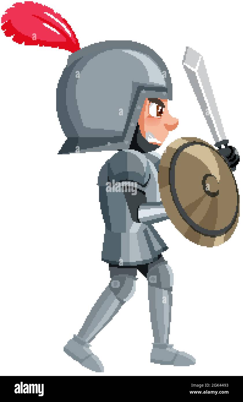 Knight cartoon character on white background illustration Stock Vector ...