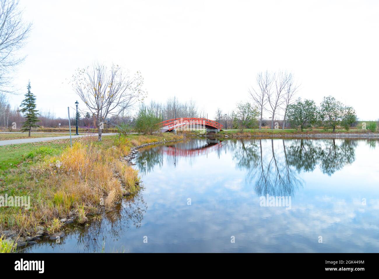 bridge over the river in the park Stock Photo - Alamy