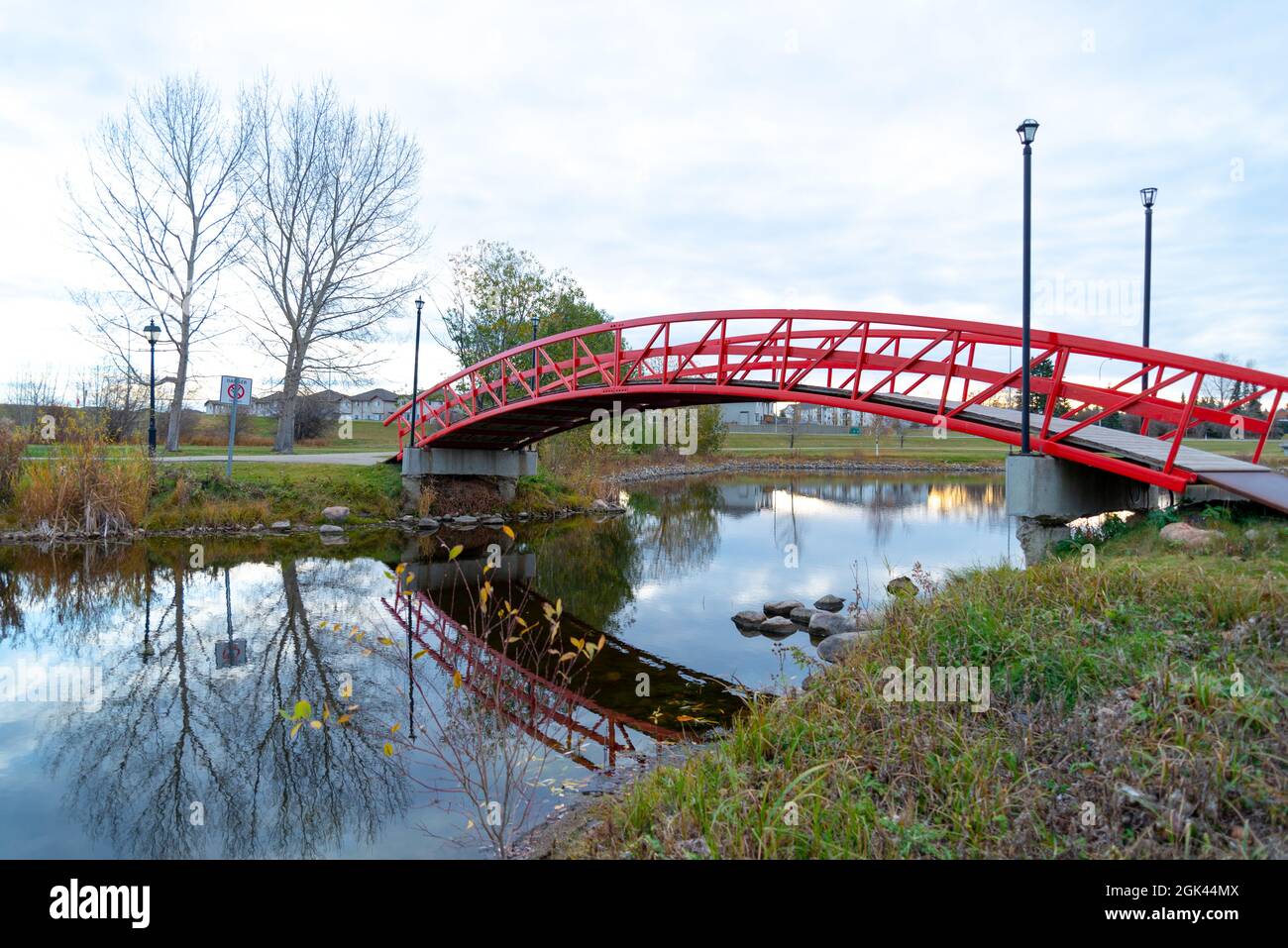 bridge over the river in the park Stock Photo - Alamy