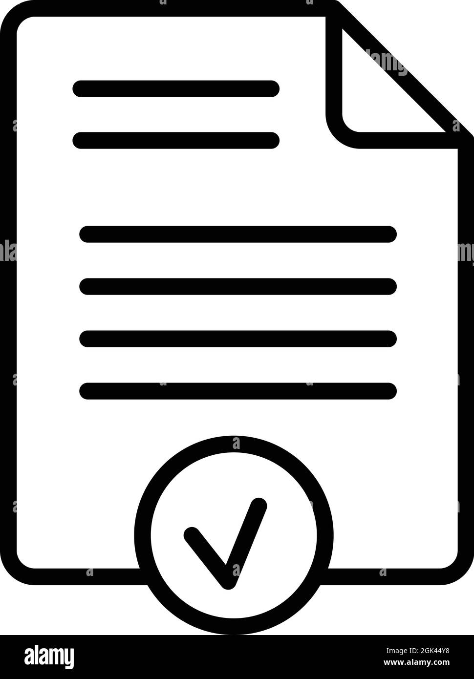 Approved paper icon outline vector. Document check. Stamp form Stock ...
