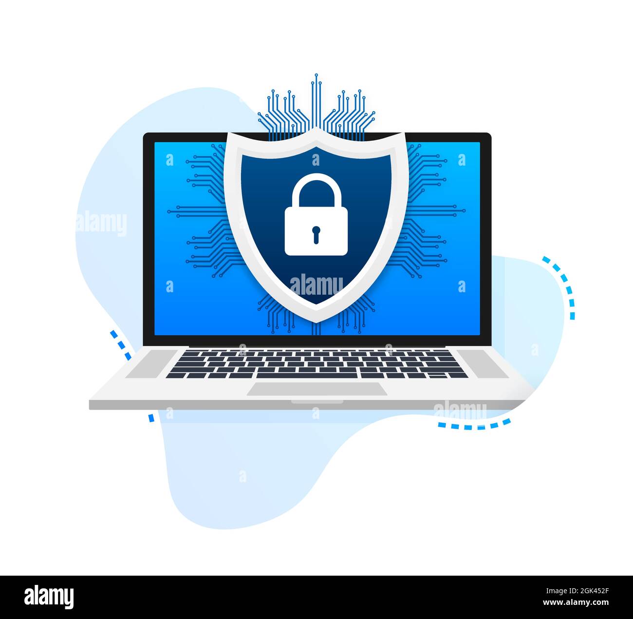 Cyber security vector logo with shield and check mark. Security shield concept. Internet ...