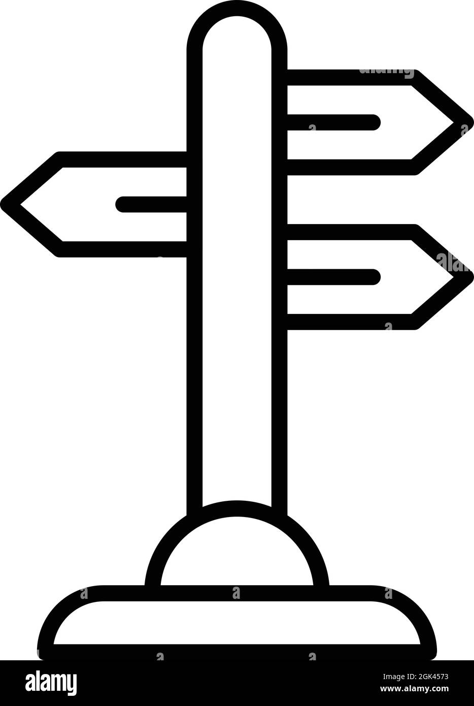 Direction pillar icon outline vector. Wood singpost. Post arrow Stock ...