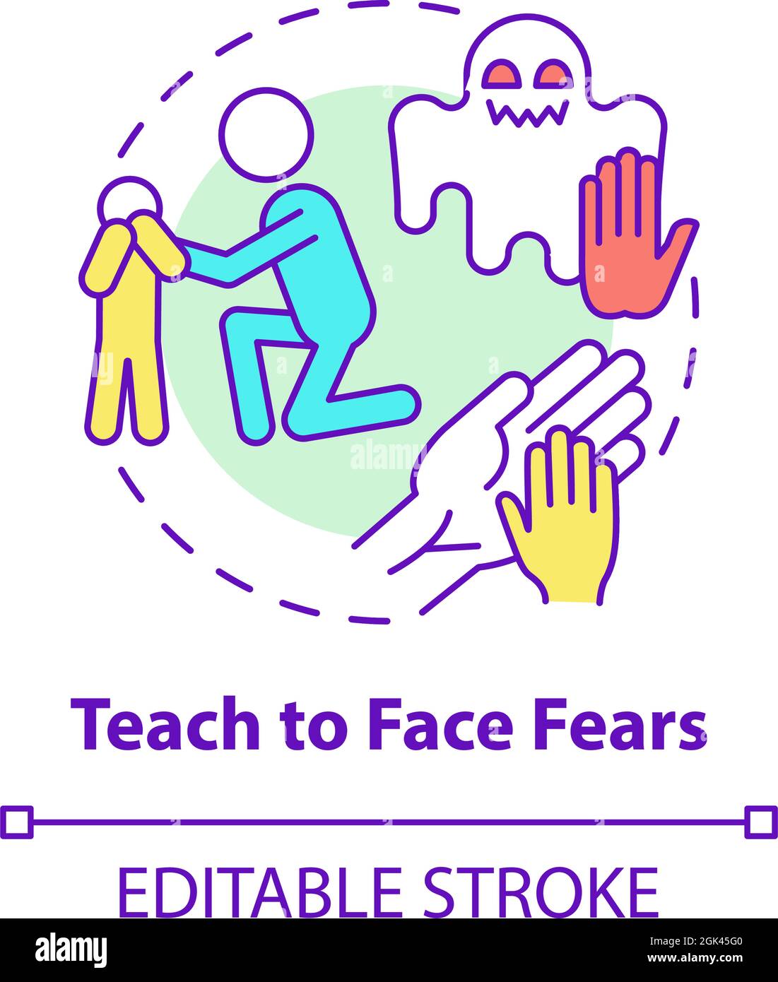 Teach to face fears concept icon Stock Vector Image & Art - Alamy