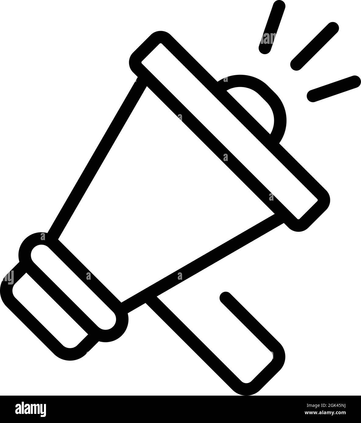 Megaphone icon outline vector. Loud bullhorn. Noise loudspeaker Stock ...