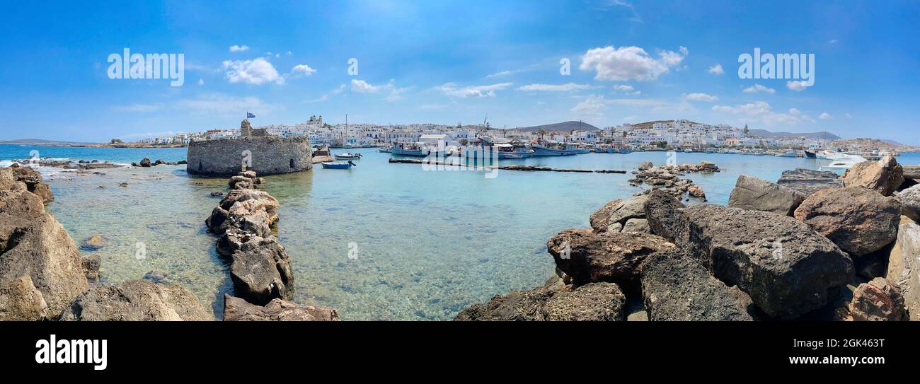 Old fortress in Naoussa, Paros island Stock Photo - Alamy
