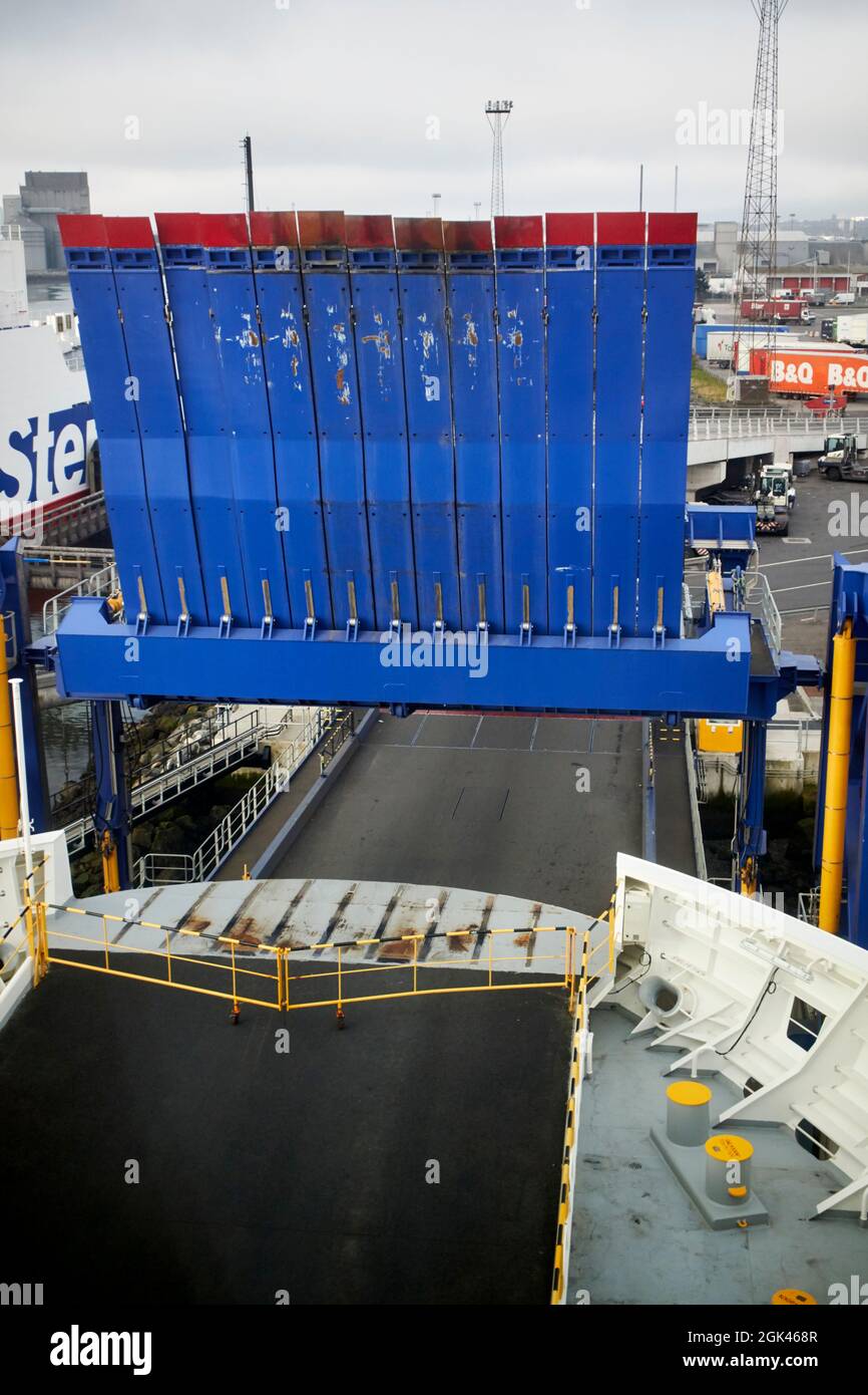 looking through window on ferry departing belfast harbour stena line ...