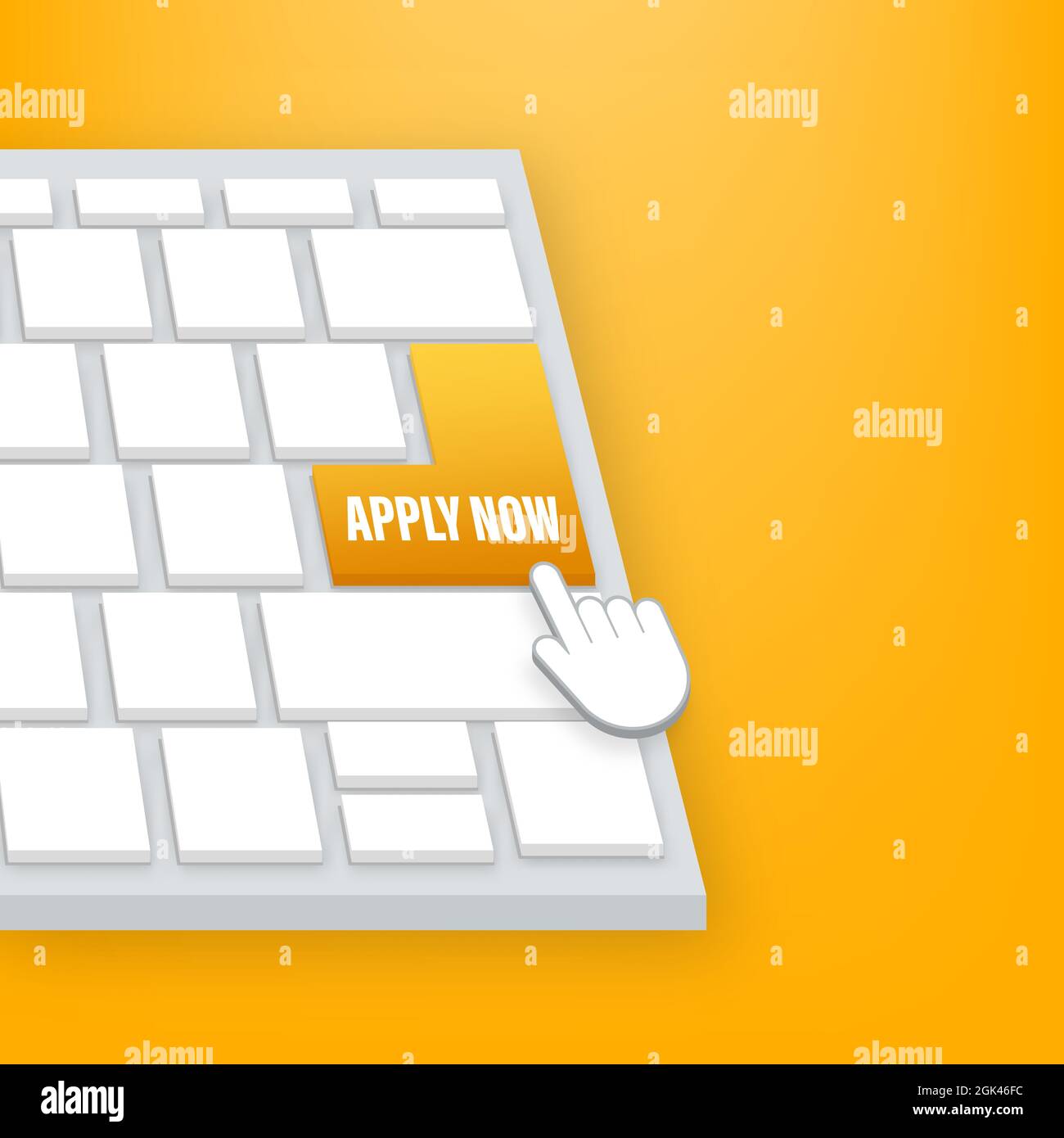 Apply now button on keaboard. Web banner. Arrow, cursor icon. Arrow ...