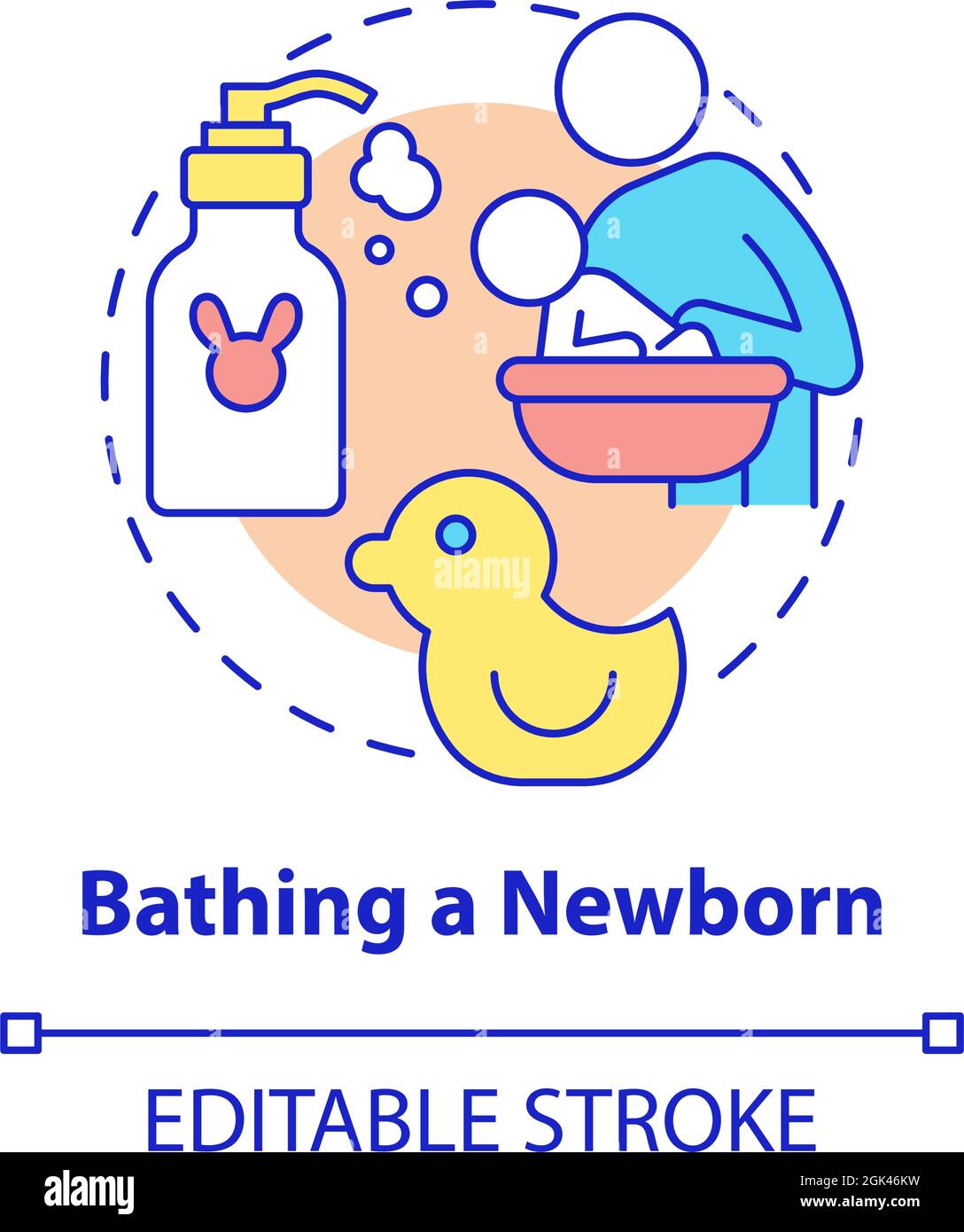 Bathing infant Stock Vector Images - Alamy