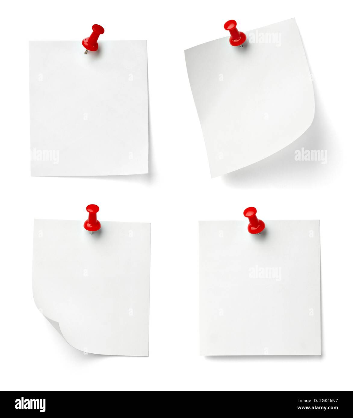 note paper push pin message red white black Stock Photo - Alamy