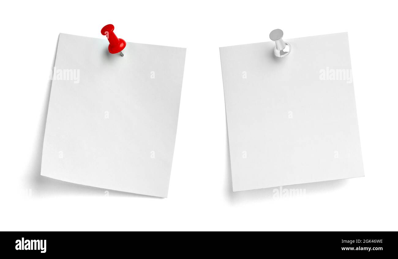 note paper push pin message red white black Stock Photo - Alamy
