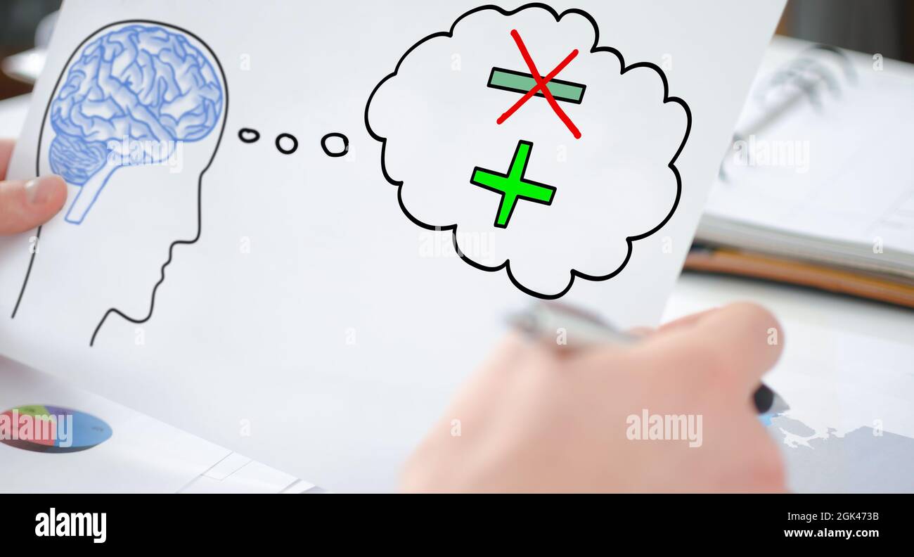 Hands holding a paper showing a positive thought concept Stock Photo ...