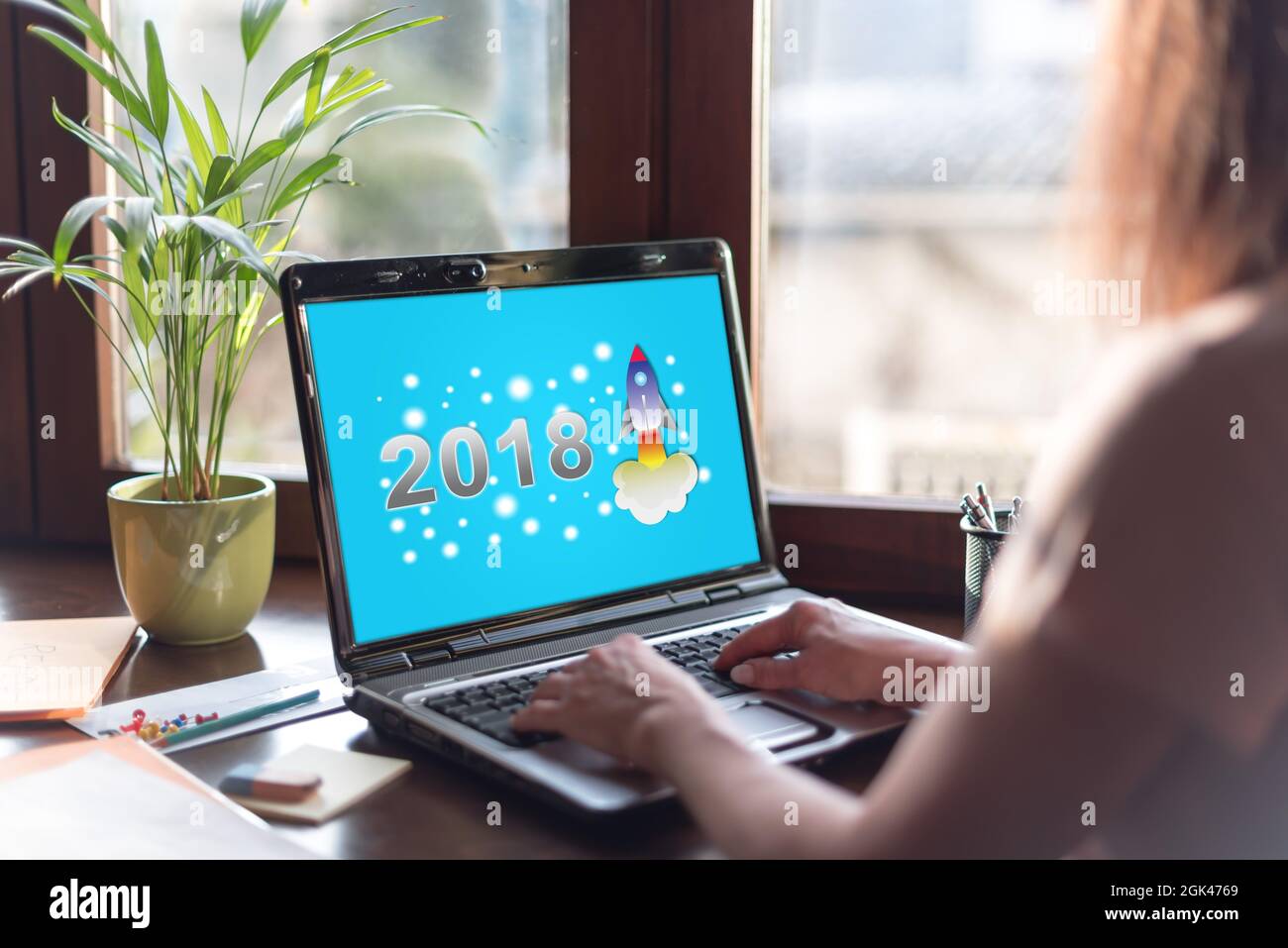 Laptop screen displaying festive hi-res stock photography and images ...