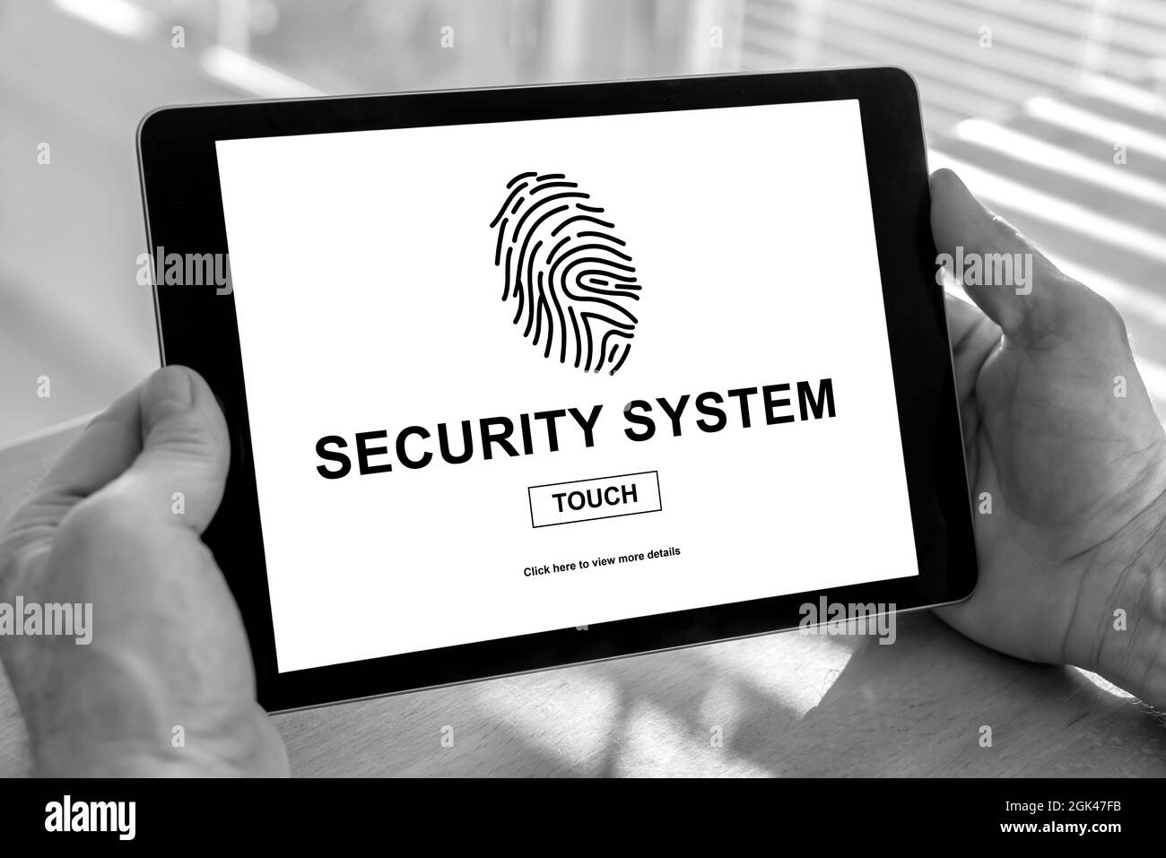 Security system digital touch Black and White Stock Photos & Images - Alamy
