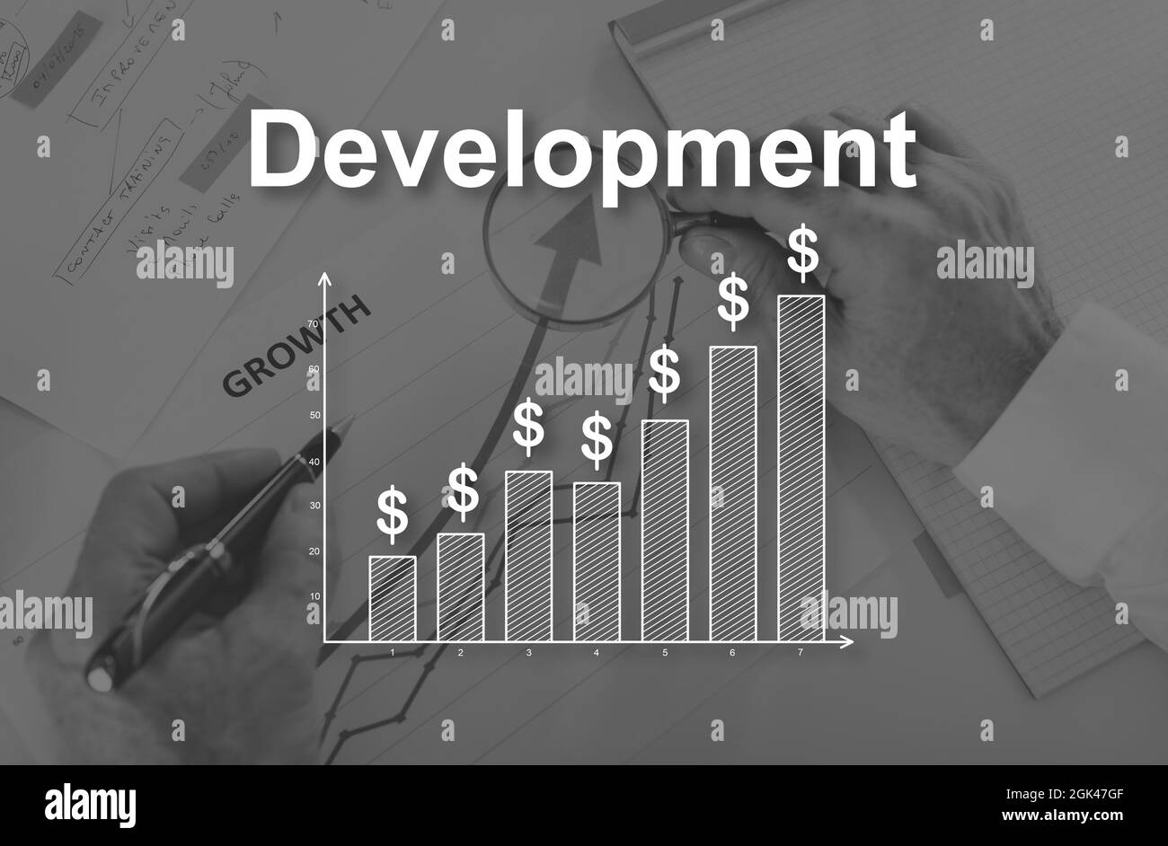 Development concept illustrated by a picture on background Stock Photo ...