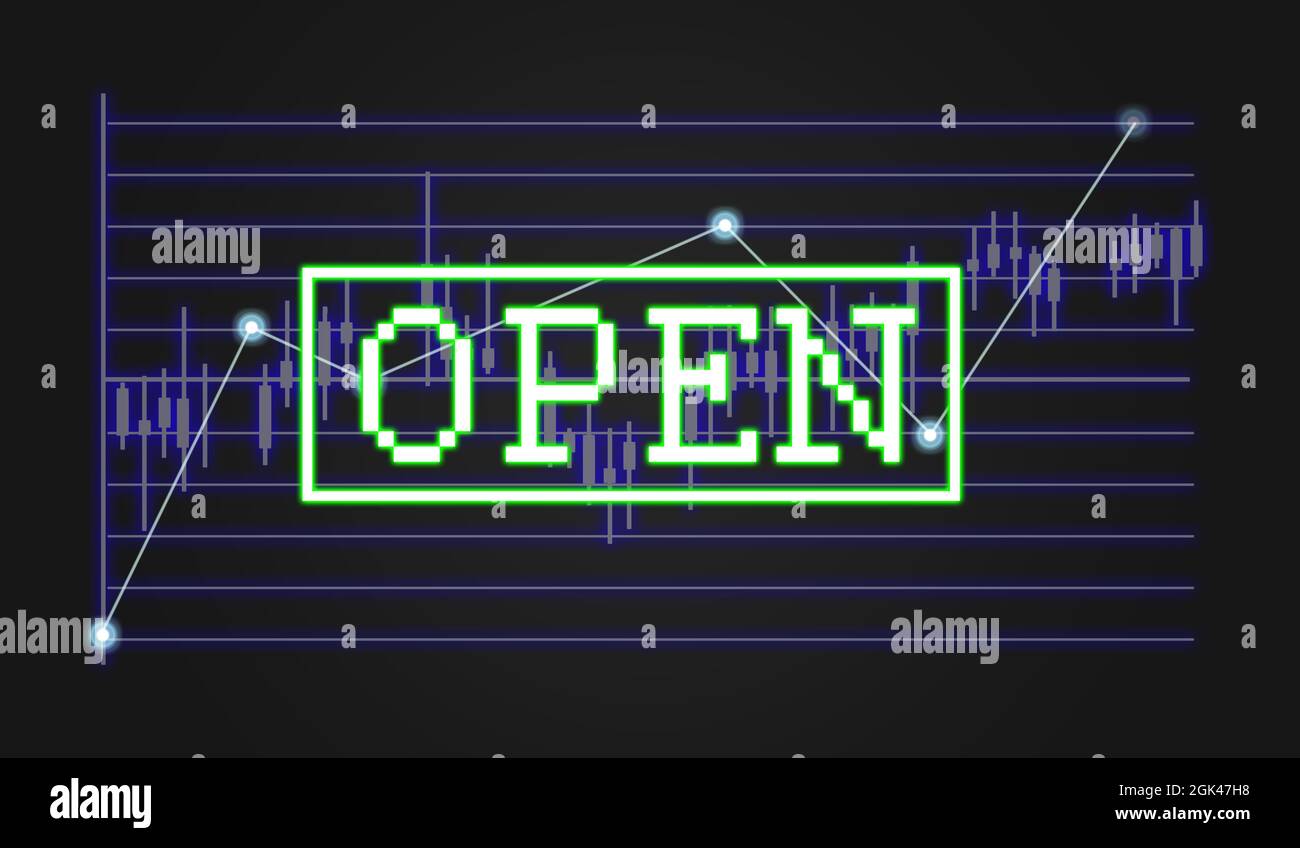 Illustration of an open stock market concept Stock Photo - Alamy