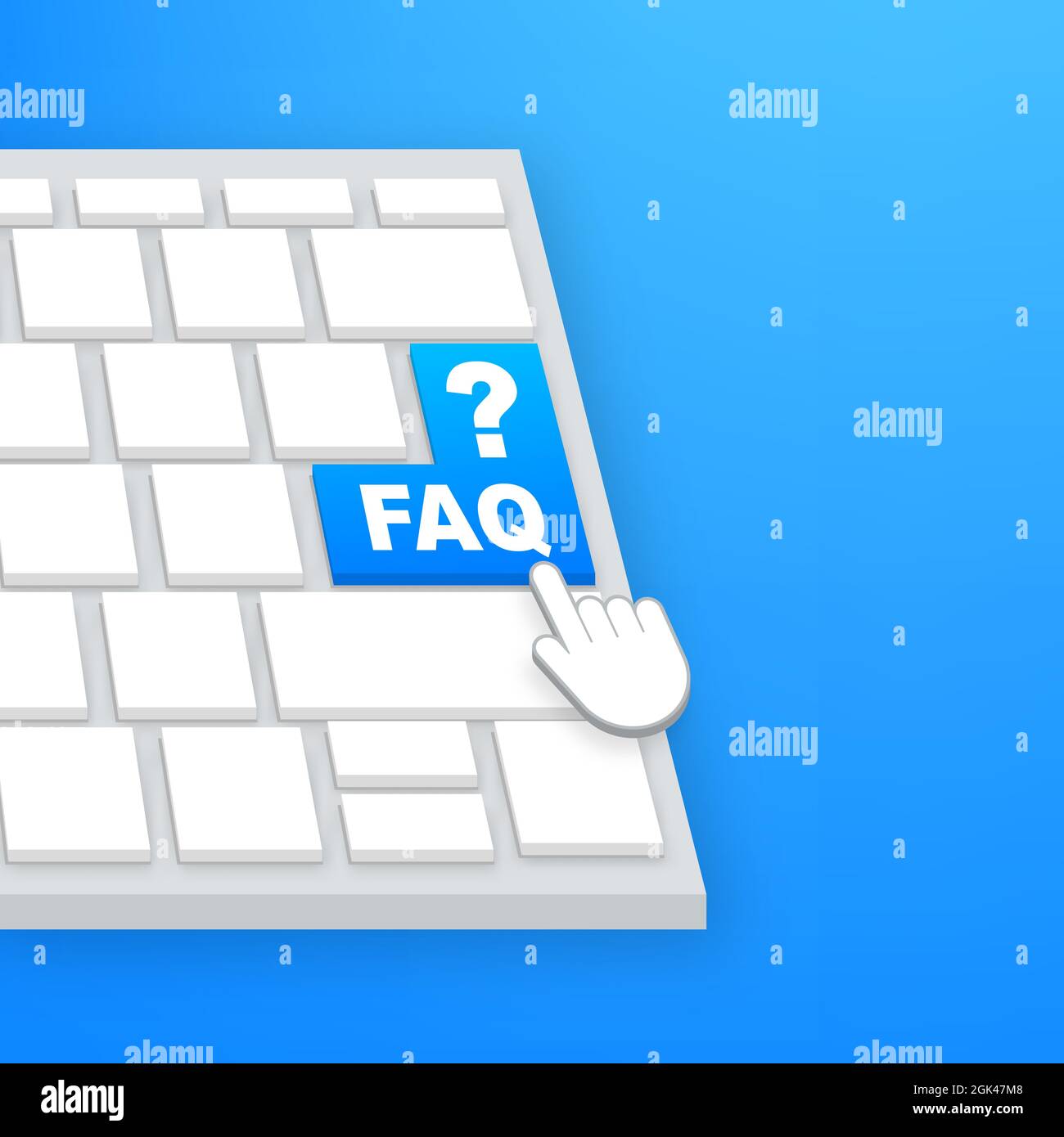Faq with cursor button on keaboard. Internet icon. Pointer click icon. Vector stock illustration ...