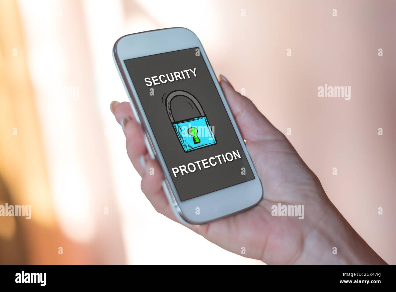 Smartphone screen displaying a cyber security concept Stock Photo - Alamy