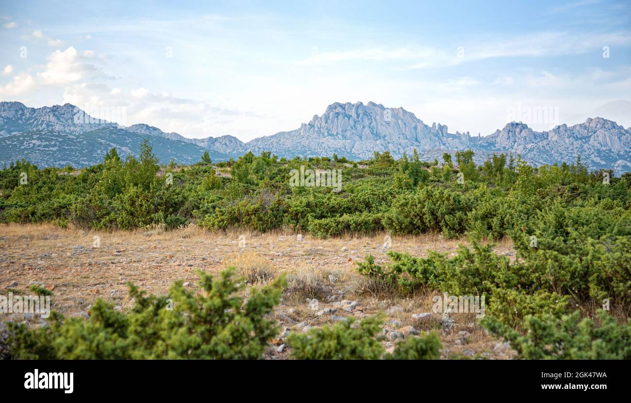 Beautiful landscape at the foot mountains Stock Photo - Alamy