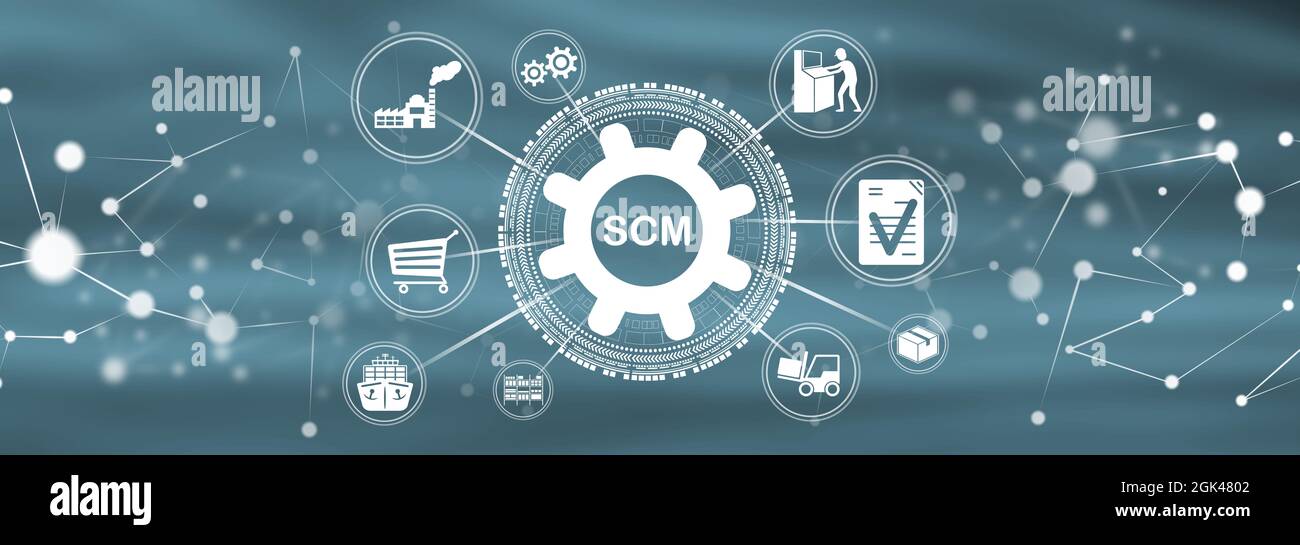 Illustration of a scm concept Stock Photo - Alamy
