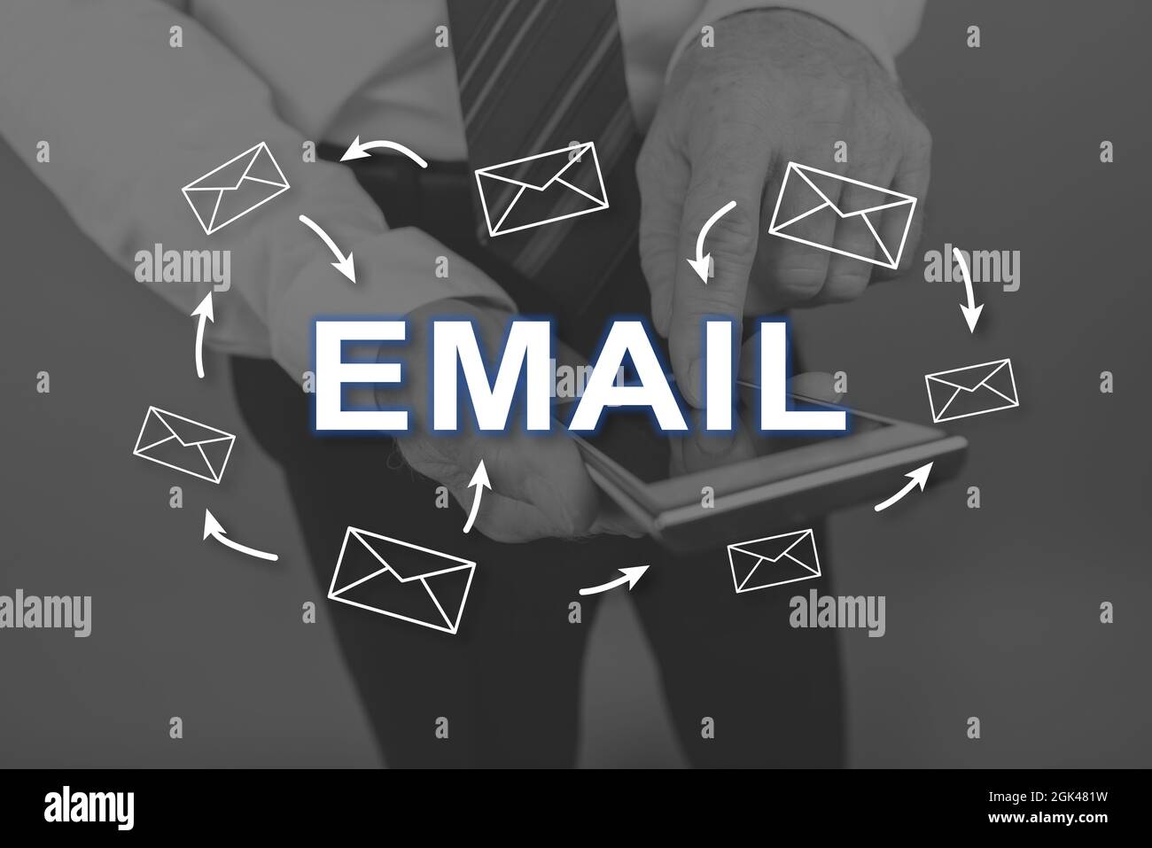 Email concept illustrated by a picture on background Stock Photo - Alamy